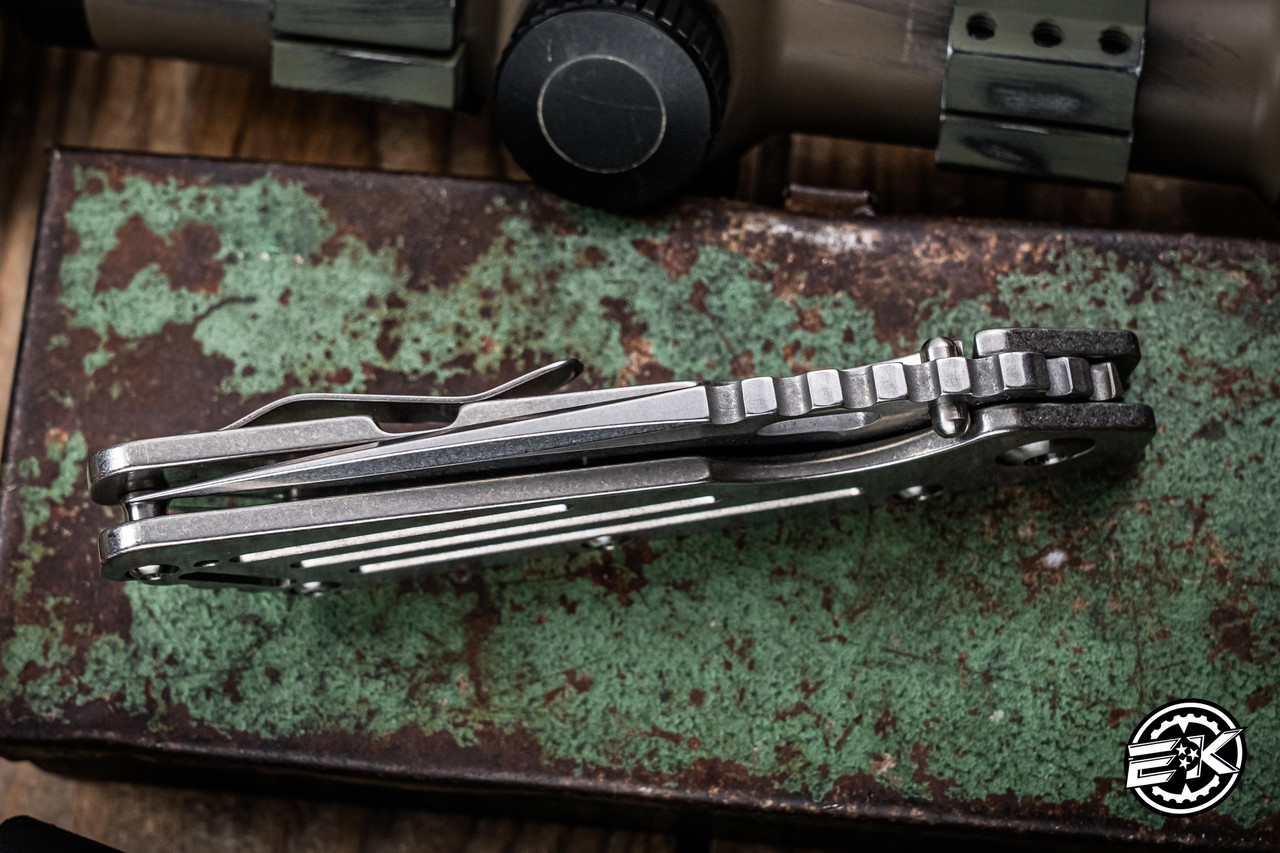 Preowned-Strider Knives SMF Titanium Milled Folding Knife 4" CPM-154 ...