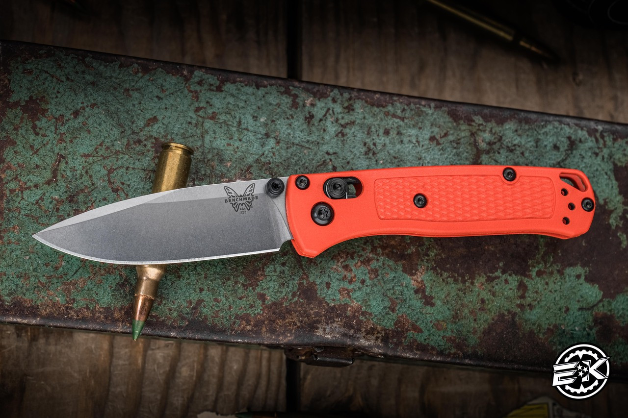 Preowned-Benchmade Limited Mini Bugout AXIS Lock Knife Mesa Red 2.8 ...