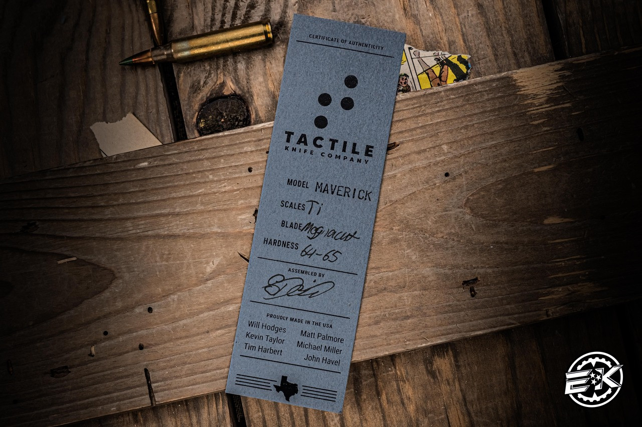 Preowned-Tactile Knife Co."Maverick" Crossbar Lock Titanium Folder 3.5 ...