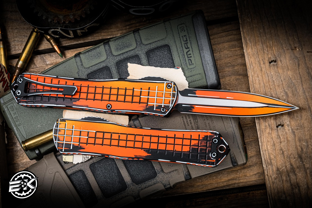 Heretic Knives Manticore X Frag OTF Automatic Knife Cell-Shaded Orange ...