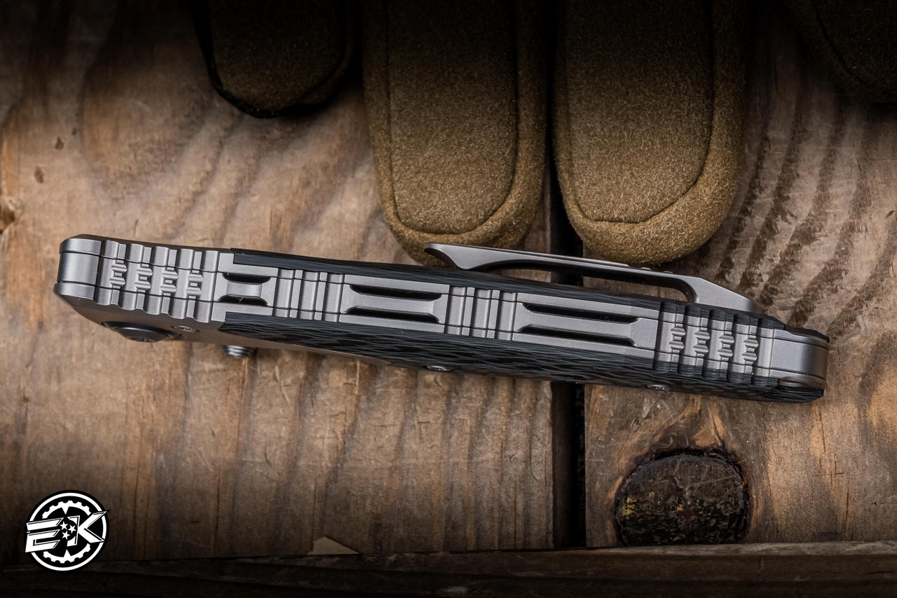 PREOWNED-Microtech Socom Bravo Mini Folding Knife Titanium/Carbon Fiber ...