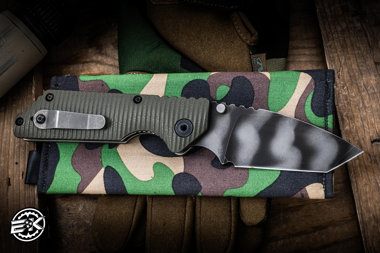 Preowned-Strider Knives GB 4" S30V Tiger Stripe Tanto