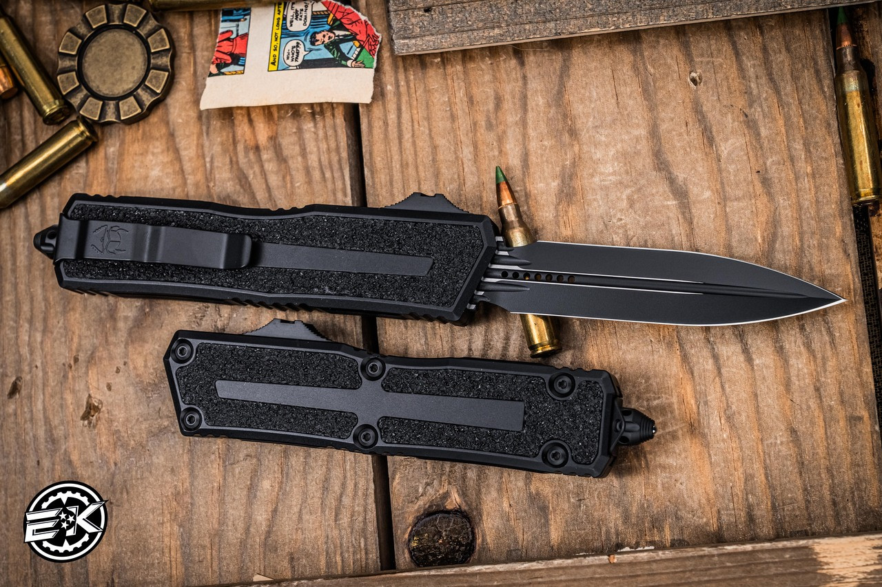 Microtech Scarab II Gen III OTF Automatic Knife Black Aluminum 4" M390 ...