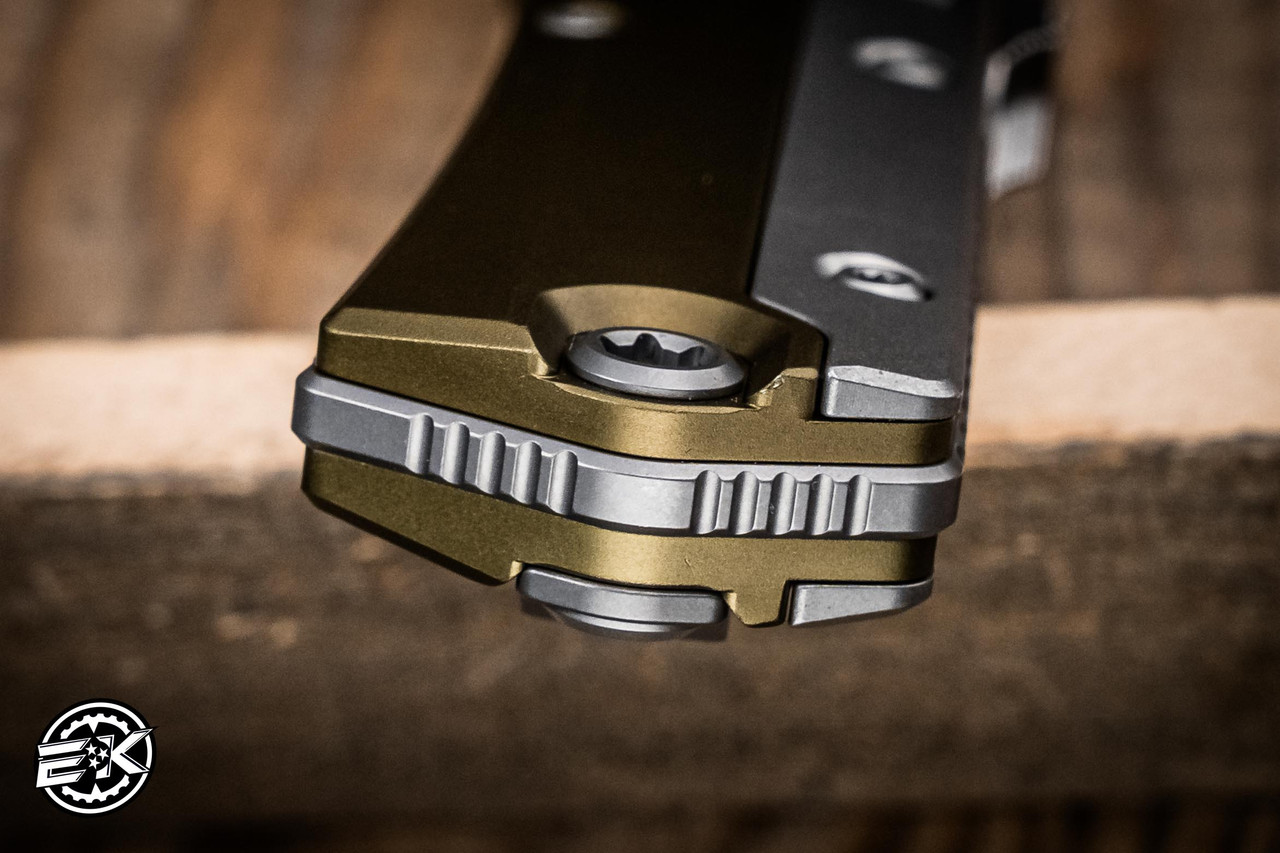 Microtech Glykon OTF Knife OD Green Aluminum/Titanium 3.75" M390 Tanto ...