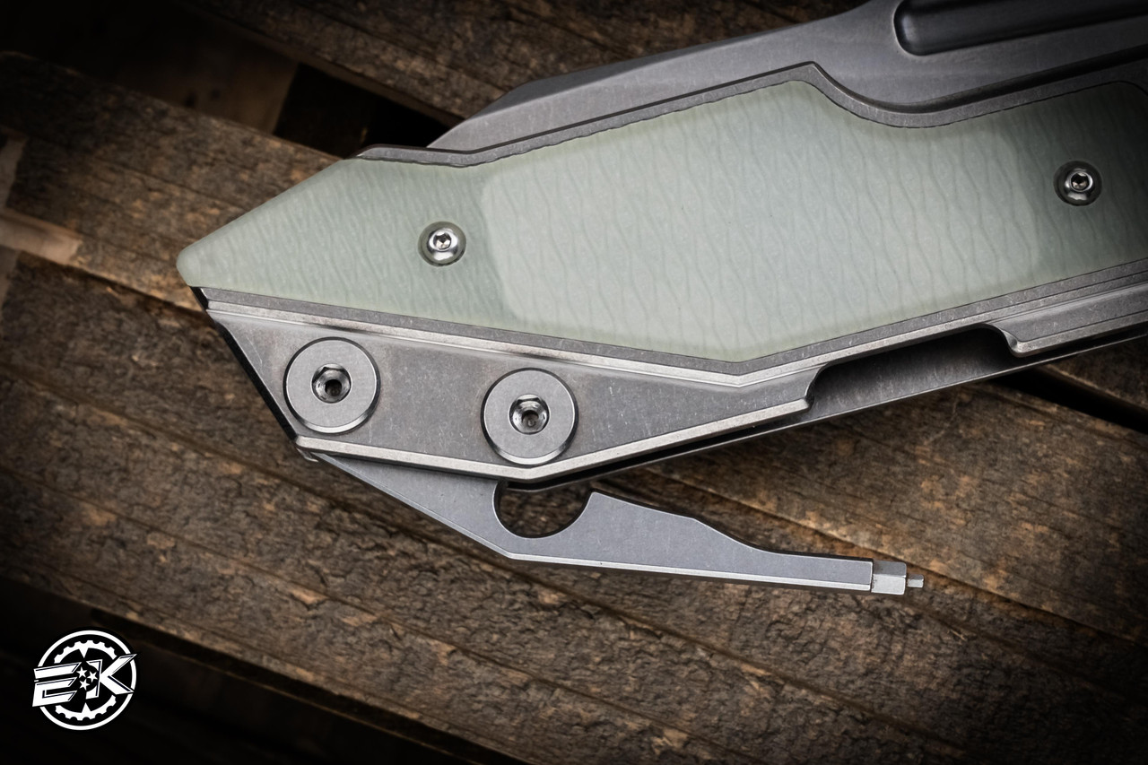 Rick Hinderer Knives Full Track Folding Knife Translucent Green G10 3. ...