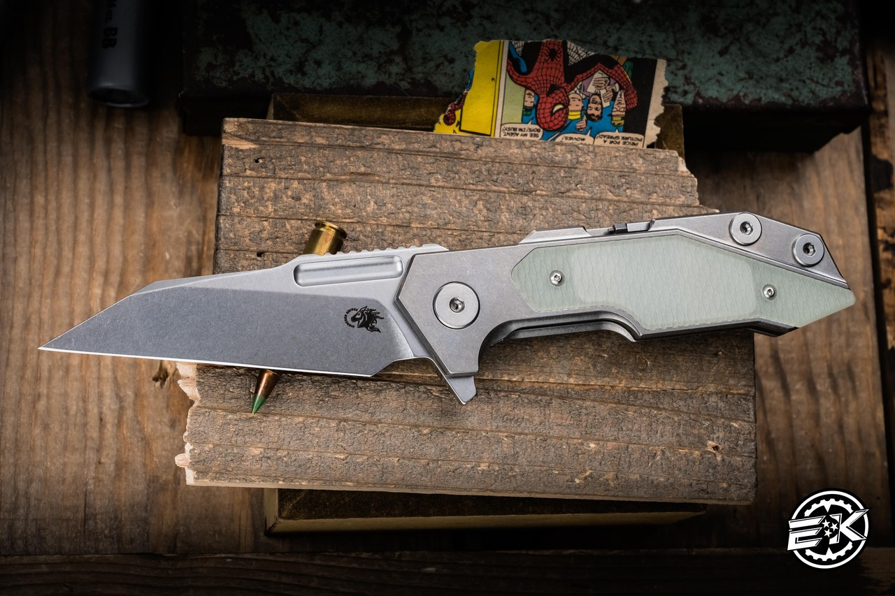 Rick Hinderer Knives Full Track Folding Knife Translucent Green G10 3. ...