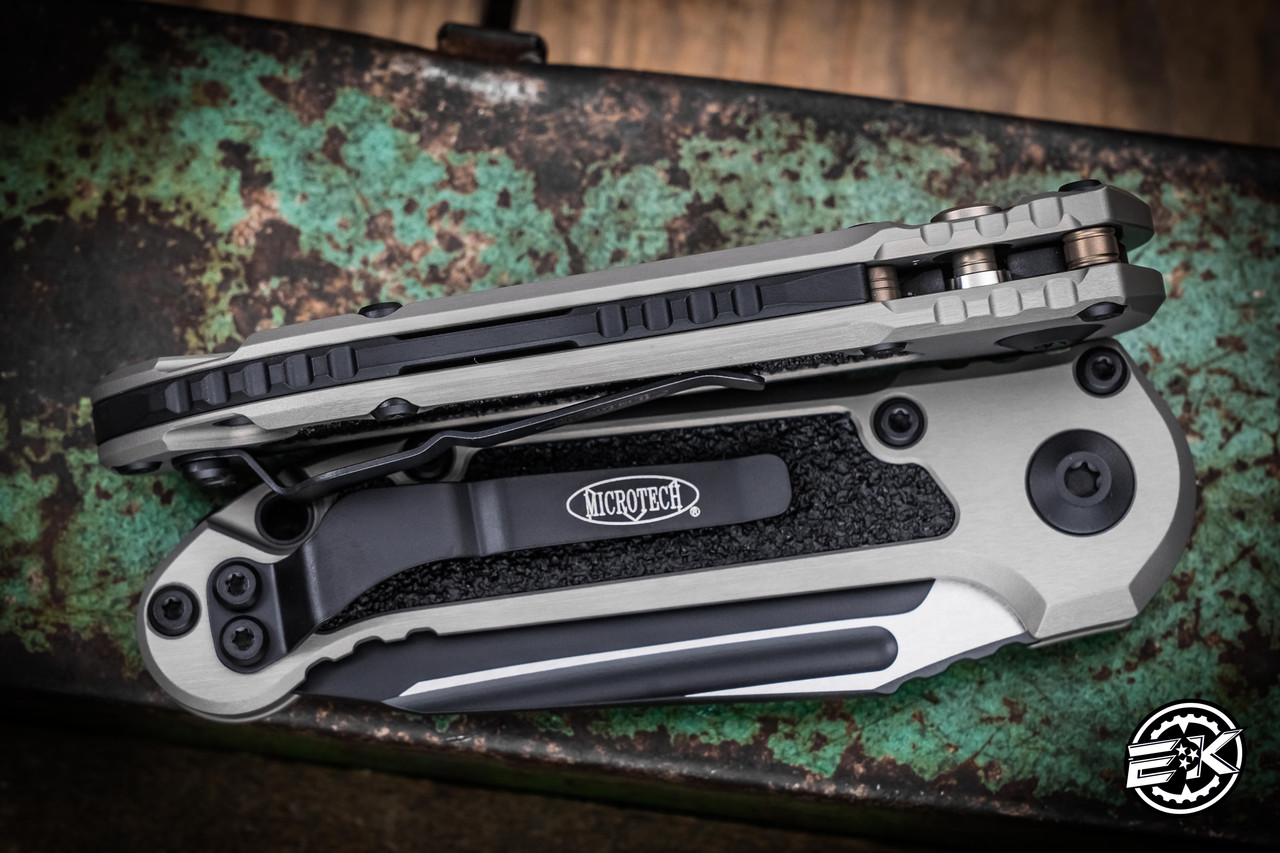 Microtech LUDT Gen III Automatic Folding Knife Natural Clear Aluminum 3 ...