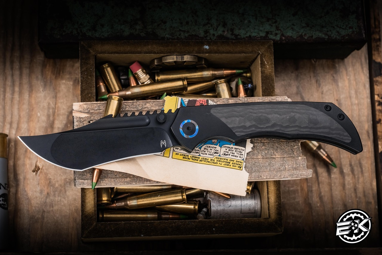 Prewoend Merriken Knives Ultimatum Black Camo Fat Carbon Zircuti ...