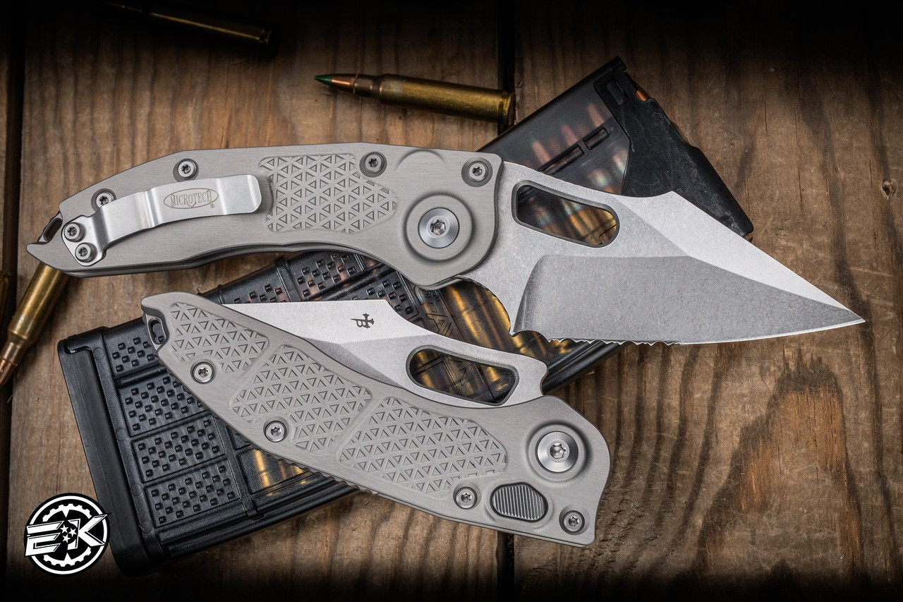 Microtech Stitch Automatic Folding Knife Natural Clear 3.75" M390 ...