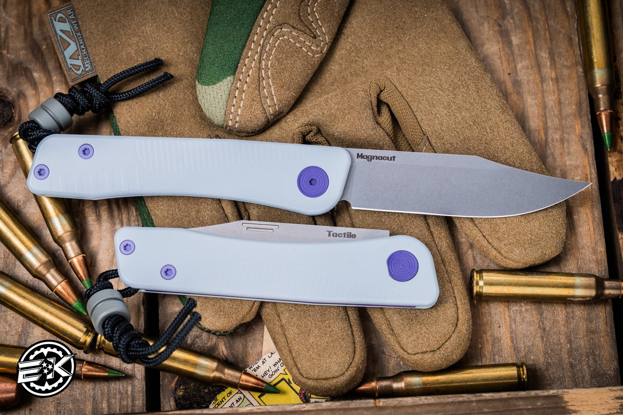 Tactile Knife 16-Bit Bexar Folding Knife Purple-White Titanium 2.8 ...