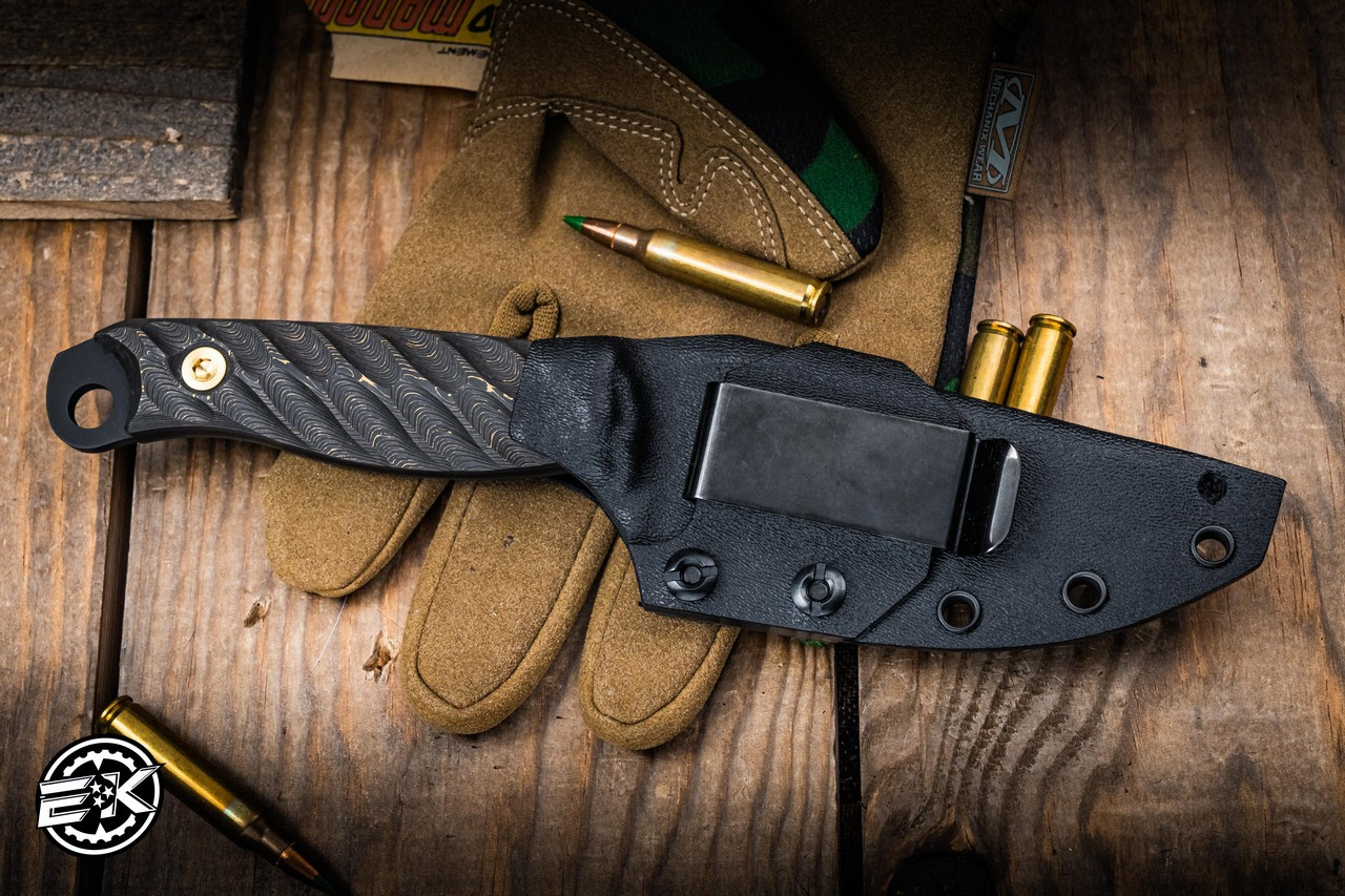 Half Face Blades Crow Jr Fixed Blade Knife Gold Camo Carbon 4" S45VN ...