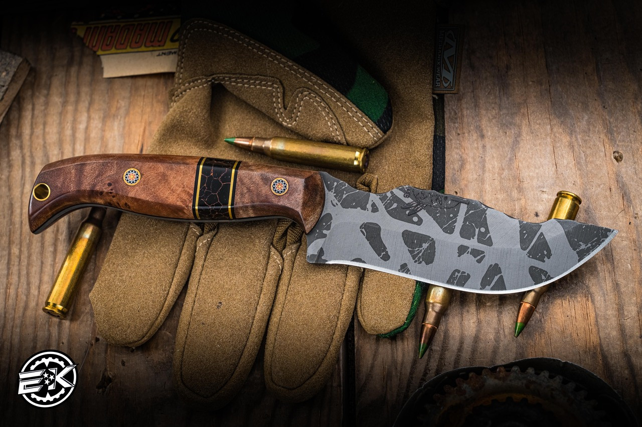 Half Face Blades OG Skinner Fixed Blade Knife Redwood Black G10 4 ...