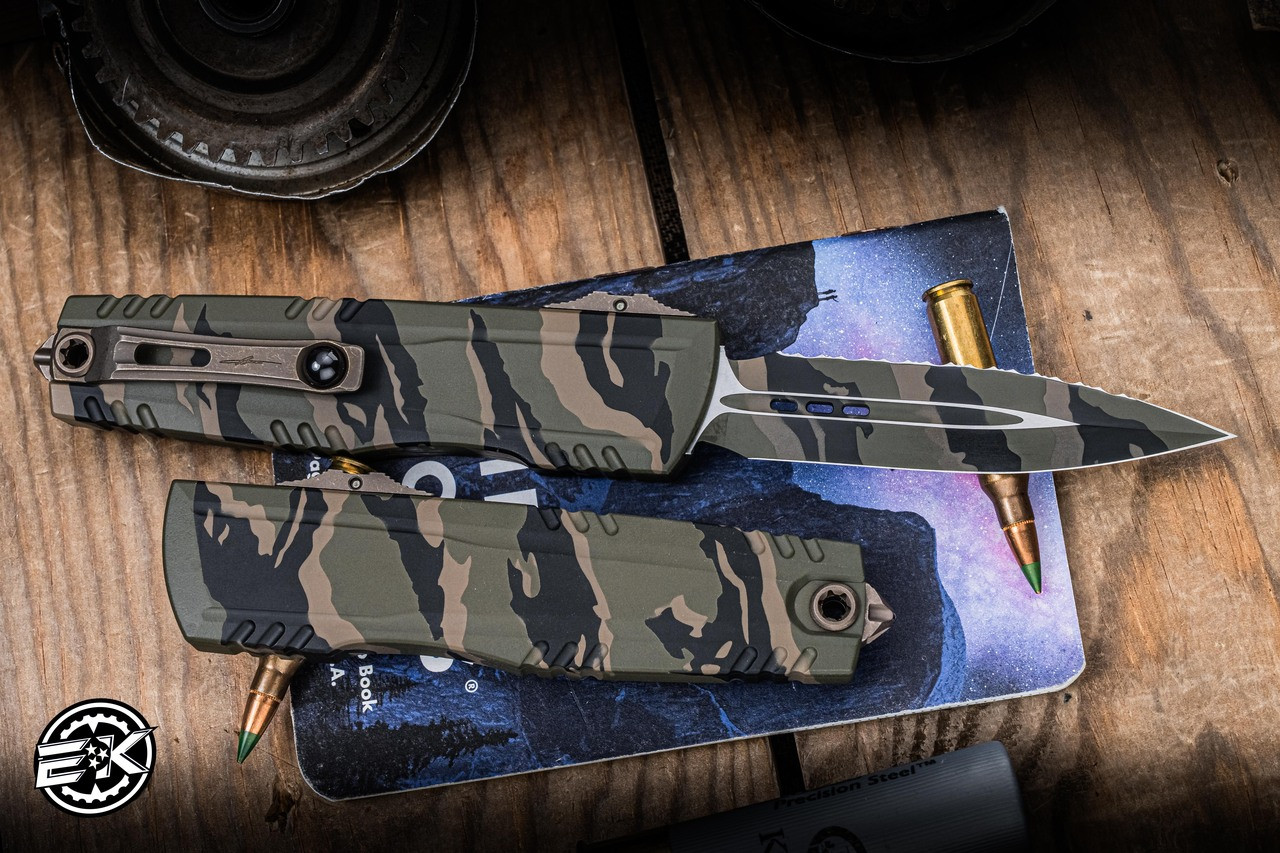 Microtech Luminary ZBP OTF Automatic Knife Tiger Stripe Camo 3.5" M390 ...