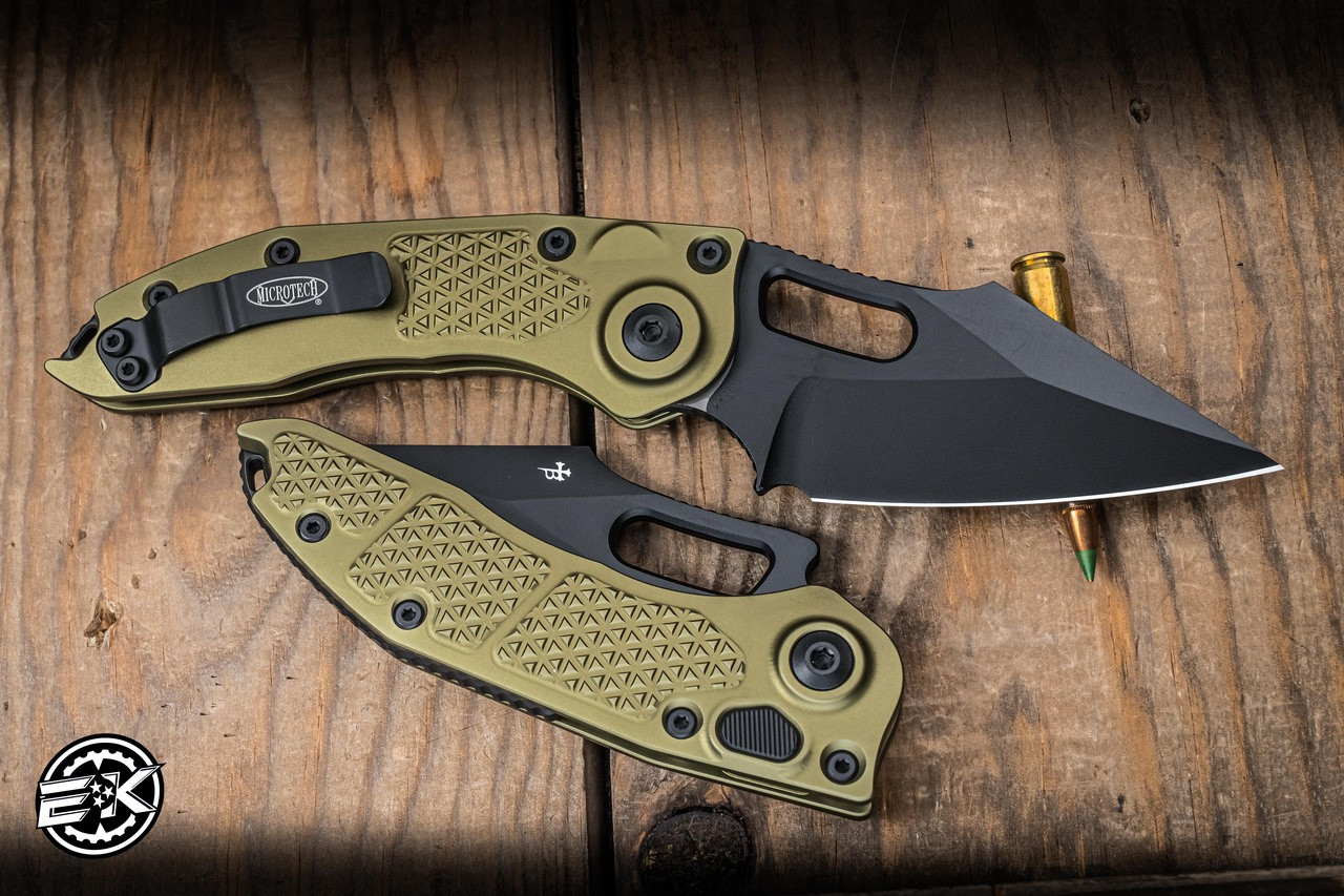 Microtech Stitch Automatic Folding Knife OD Green 3.75" M390 Black 169-1OD