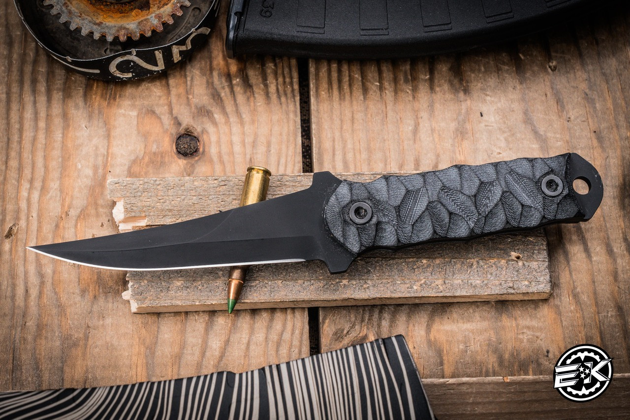 Preowned-Half Face Blades Combat Filet Micarta 4.4" Armor Black