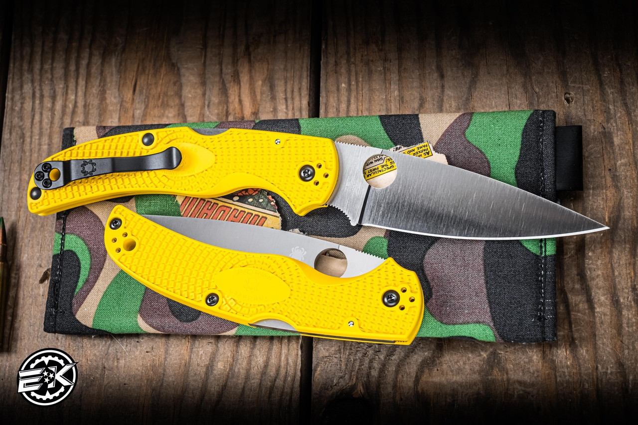 Spyderco Native Chief Lockback Lightweight Folding Knife Yellow FRN 4 ...