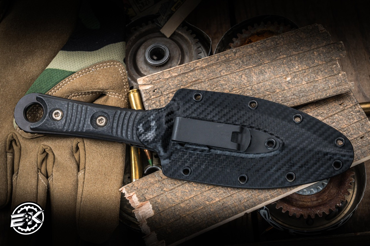 Preowned-Microtech SBD Fixed Blade Knife Carbon Fiber 4.3" DLC Dagger ...