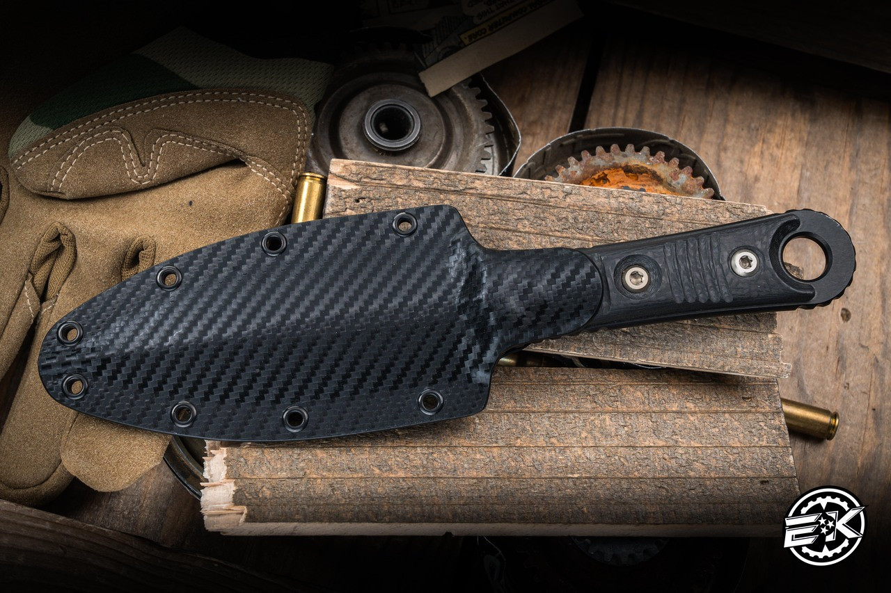 Preowned-Microtech SBD Fixed Blade Knife Carbon Fiber 4.3" DLC Dagger ...