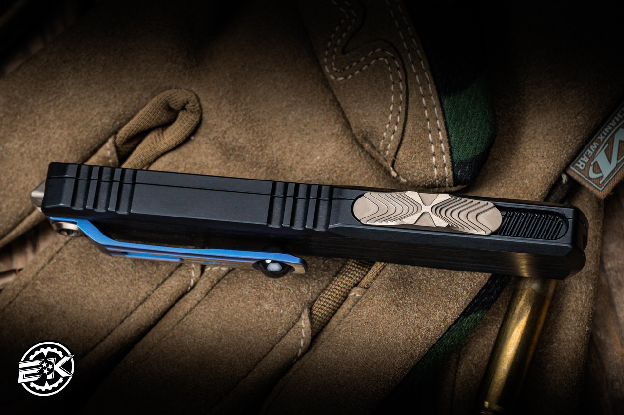 Microtech Hellhound Marfione Select Ultratech Gen III ZBP OTF Automatic Knife 3.5" Blued Baker ...