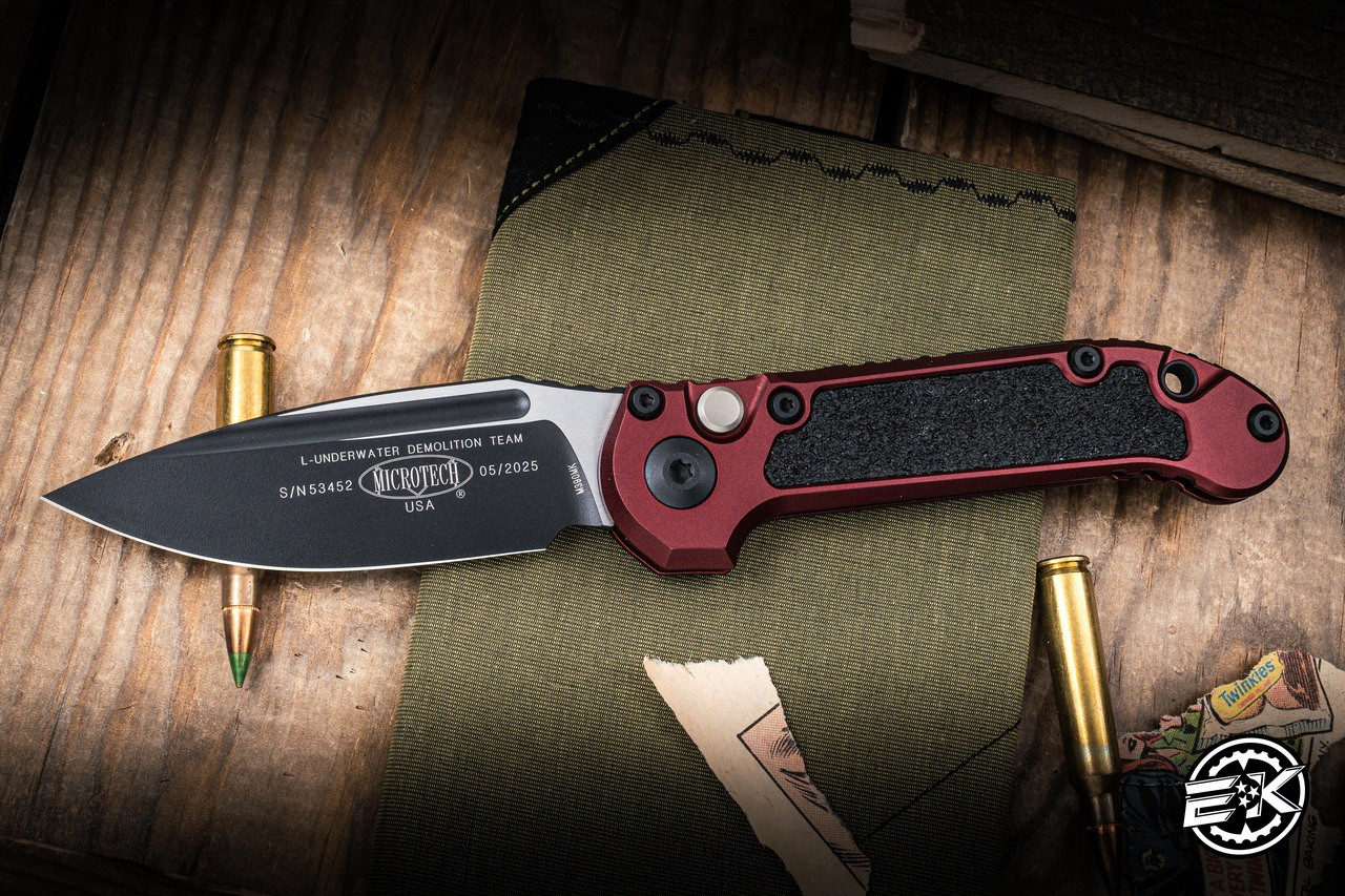 Microtech LUDT Gen III Automatic Folding Knife Merlot Red 3.4" M390 ...