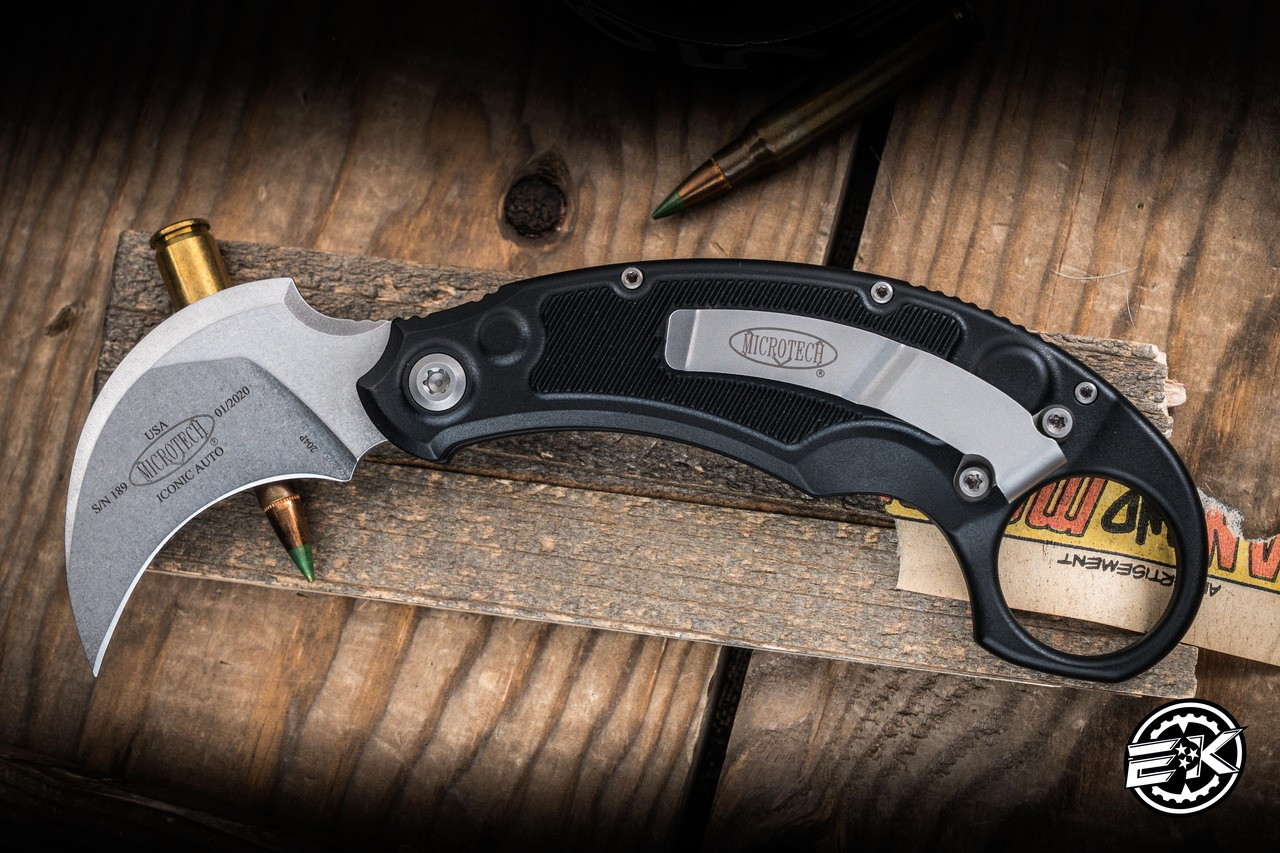 Preowned-Microtech/Bastinelli ICONIC Automatic Folding Karambit ...