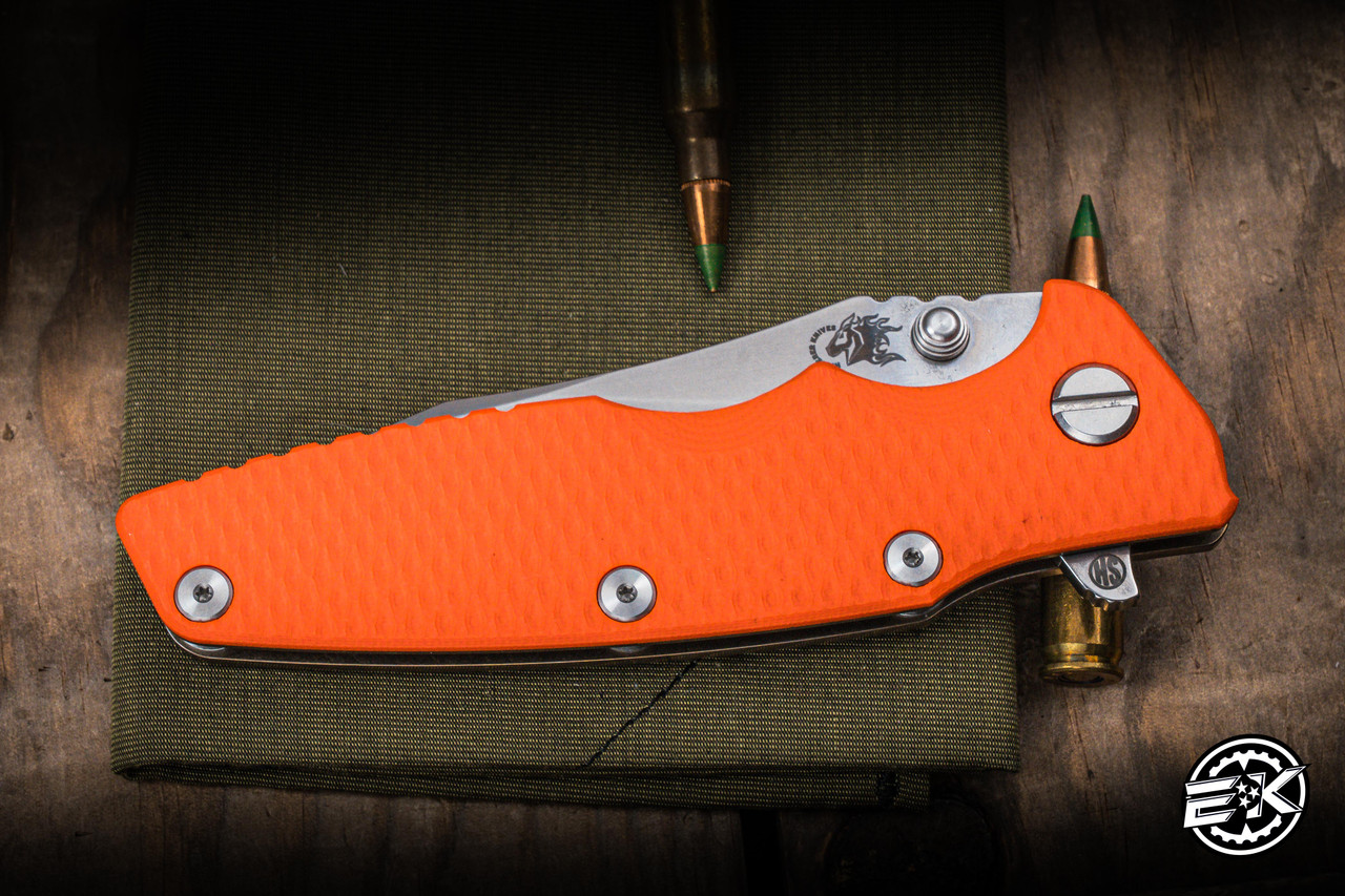 Rick Hinderer Knives Eklipse 3.5" Skinny Slicer Orange G10, Stonewash ...