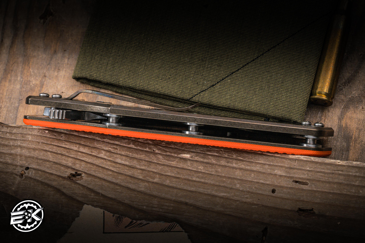 Rick Hinderer Knives Eklipse 3.5" Skinny Slicer Orange G10, Stonewash ...