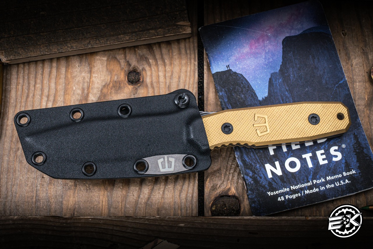 Blackside Customs Plan B Fixed Blade Brass 4" MagnaCut Beskar Finish