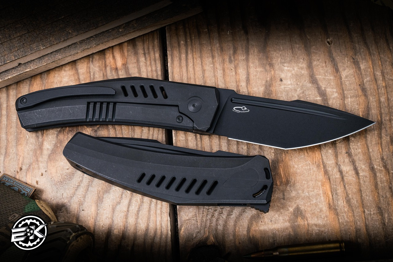 Tashi Bharucha Large Krypton Kickstop Flipper Titanium Black PVD 3.6 ...
