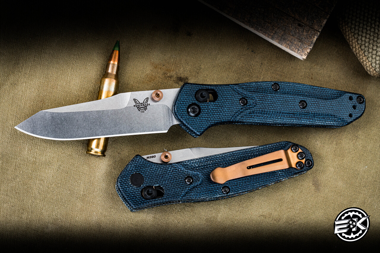 Benchmade Mini Osborne Folding Knife Blue Denim Micarta/Copper PVD 2.9 ...
