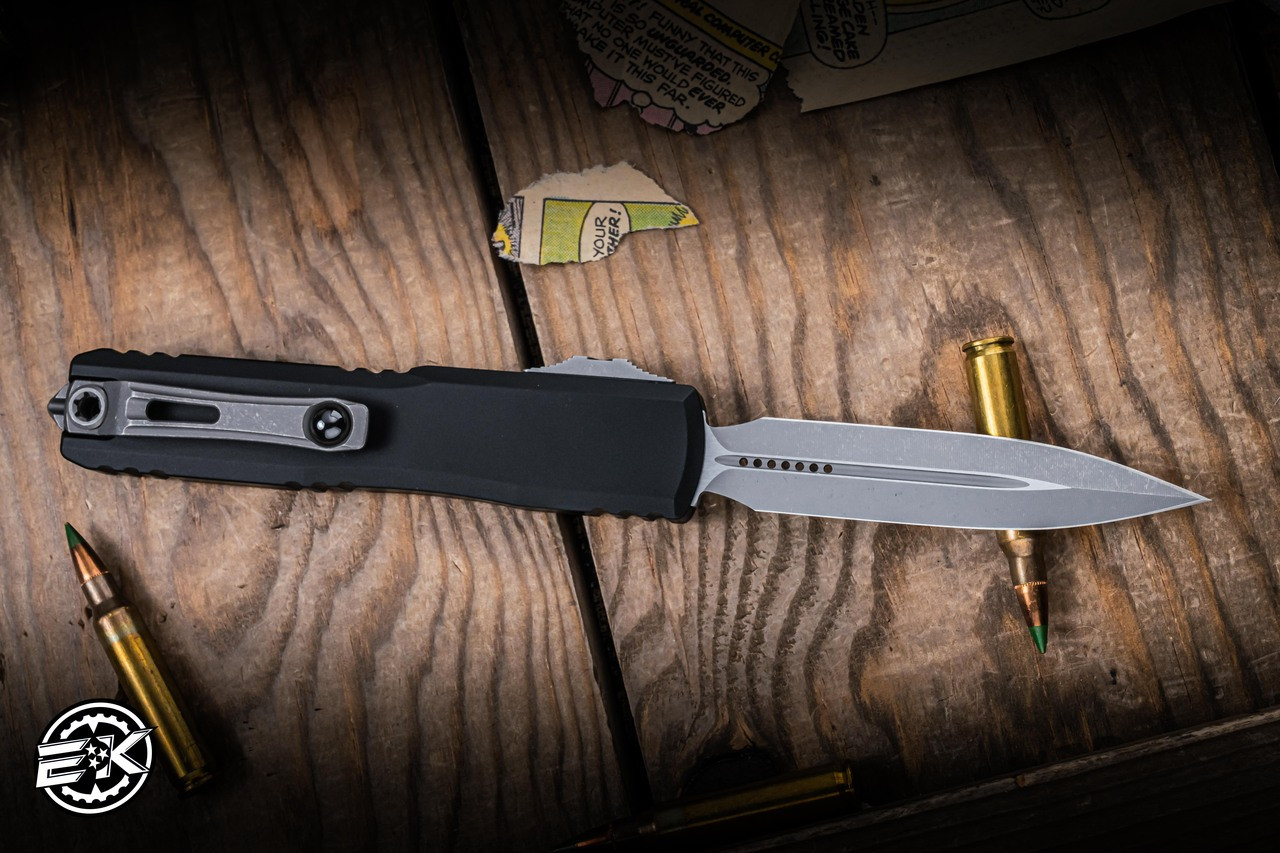 Preowned-Microtech Ultratech Gen III ZBP OTF Automatic Knife 3.5" M390 Dagger Apocalyptic ...