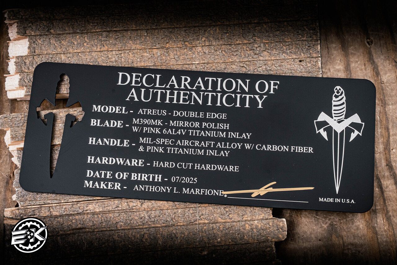 Microtech/Marfione Custom Atreus ZBP OTF Automatic Pink Titanium-Carbon ...