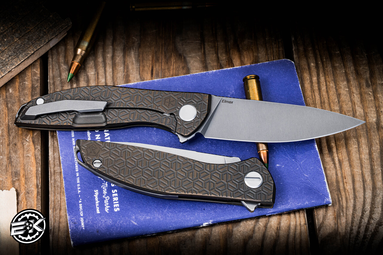 Shirogorov Knives Neon Bronze Titanium E-Kamo 3.25" Elmax Stonewash