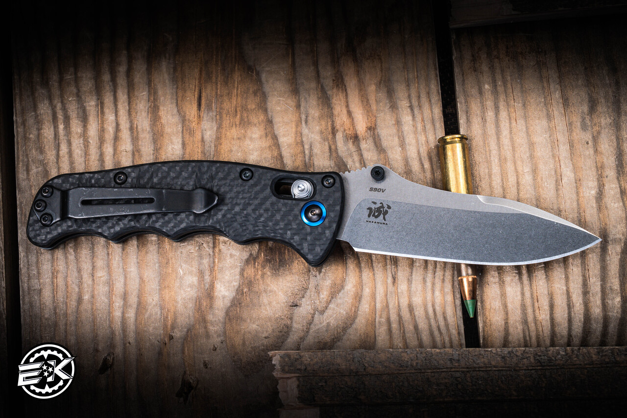 Preowned-Benchmade Nakamura AXIS Carbon Fiber 3" S90V Stonewash 484-1