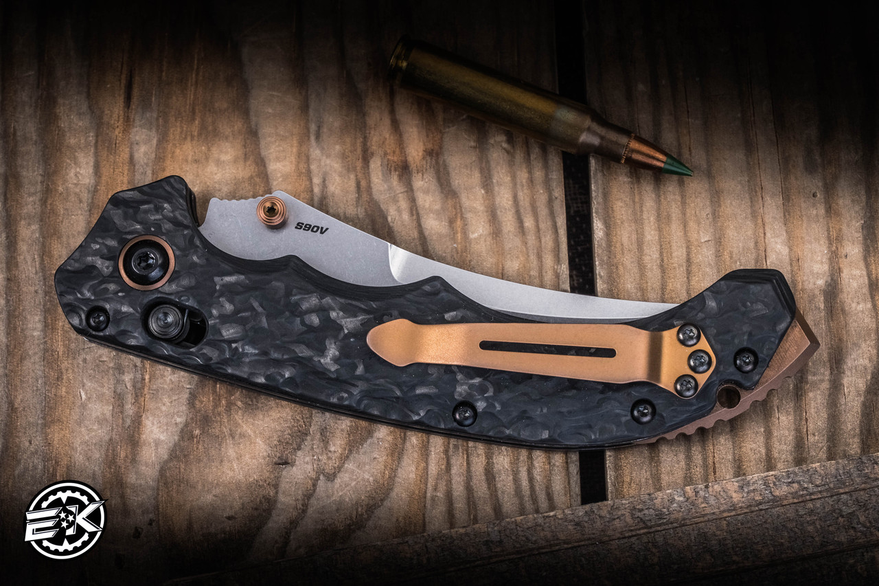 Preowned-Benchmade Mini Bedlam Folding Knife Marbled Carbon Fiber 3.45 ...