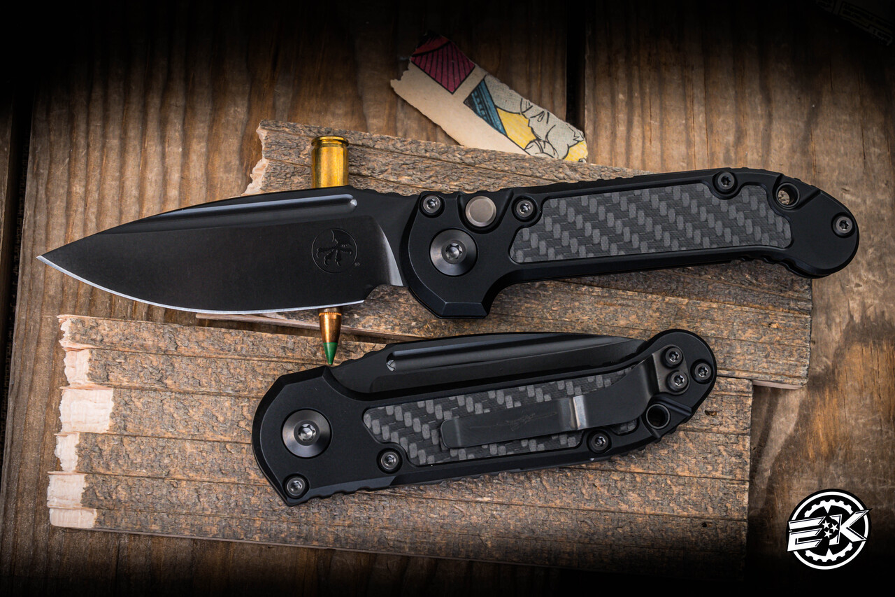 Microtech LUDT Gen III Automatic Carbon Fiber Inlay 3.4" M390 Drop ...
