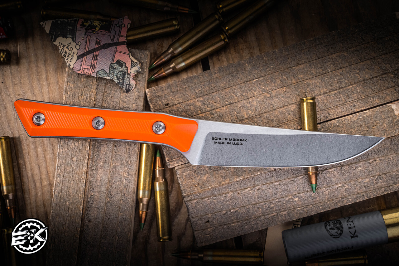 Microtech Steak Knife Fixed Blade Set Ember G10 4.5" Stonewash 3600-10SETEM