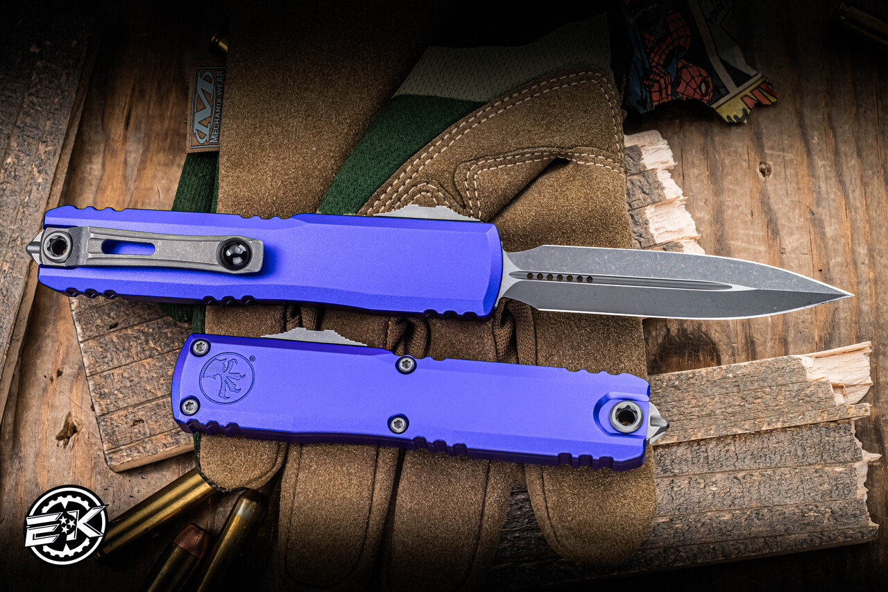 Microtech Ultratech Gen IV OTF Automatic Knife Purple 3.5" M390 Dagger ...