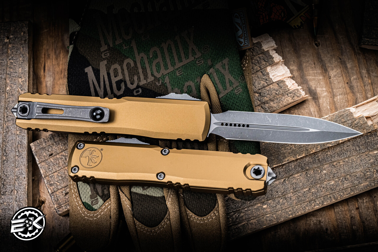 Microtech Ultratech Gen IV OTF Automatic Knife Tan 3.5" M390 Dagger ...