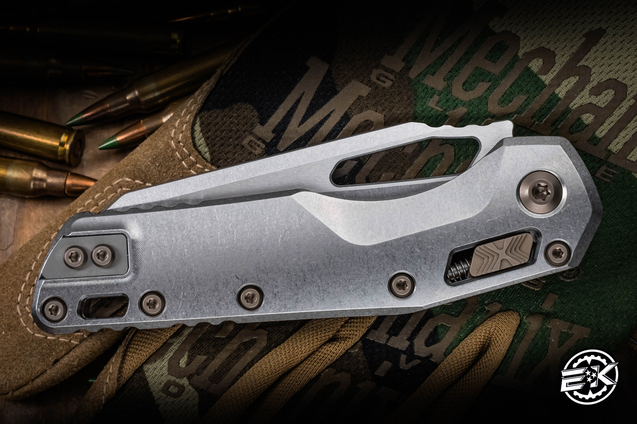 Microtech "MSI" Ram-LOK Manual Folding Knife Titanium 3.75" Stonewash ...