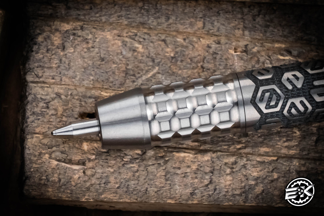Ti2 Design Techliner Pen V2 E-Kamo Titanium Black Shorty 5" G2 Magnetic Cap