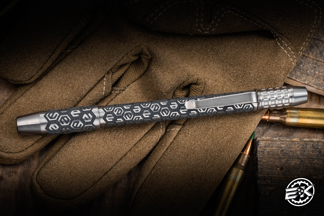 Ti2 Design Techliner Pen V2 E-Kamo Titanium Black Shorty 5" G2 Magnetic Cap