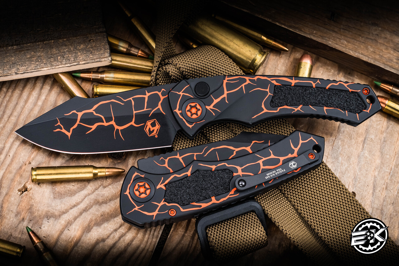Heretic Knives "Pariah" Automatic Magma Orange Aluminum 3.75" MagnaCut ...