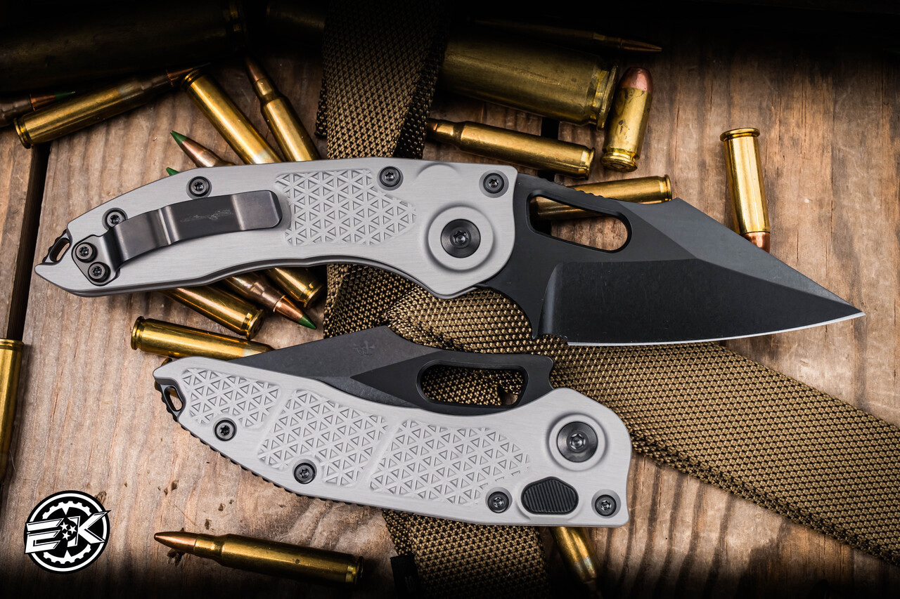 Microtech Stitch Automatic Folding Knife Natural Clear 3.75" M390 DLC ...