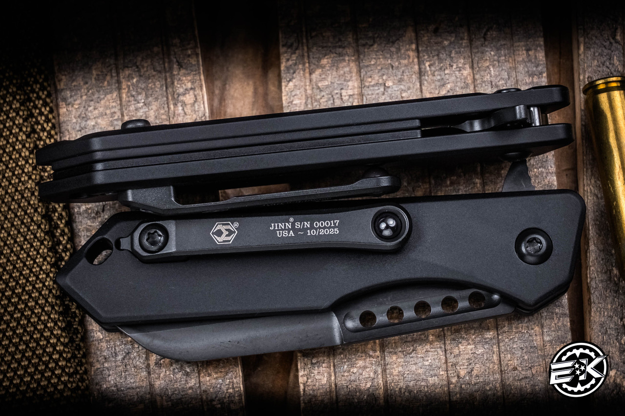 Prototype-Heretic Knives Jinn Button Lock Flipper Knife 3" Wharncliffe ...