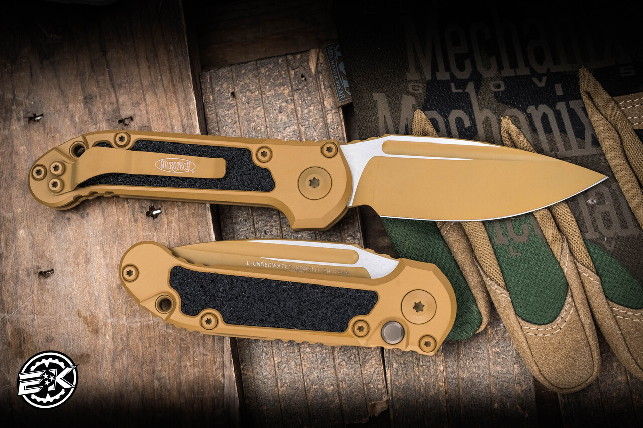 Microtech LUDT Gen III Automatic Folding Knife RAL 8000 Cerakote 3.4 ...