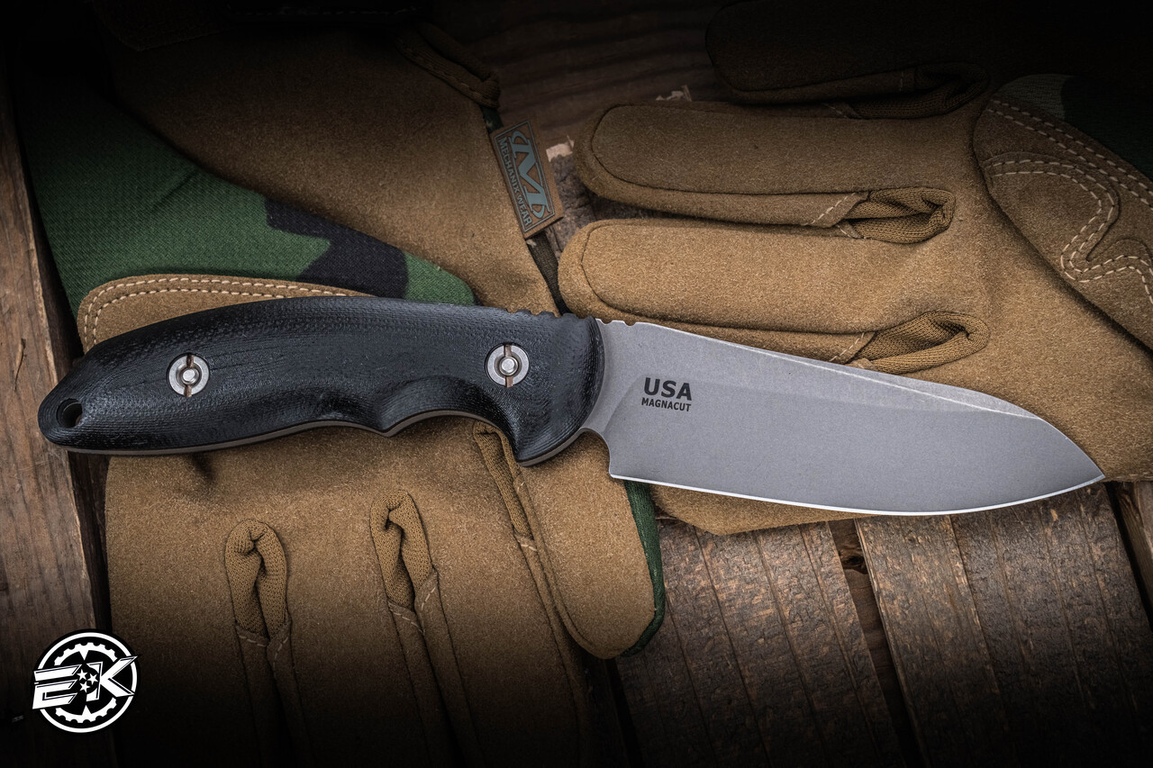 Rick Hinderer Emmett Fixed Blade Knife Black Micarta 3.83" MagnaCut ...