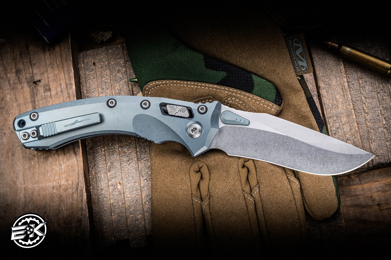 Microtech Marfione Select Amphibian Ram-LOK Folding Knife Frag Titanium ...