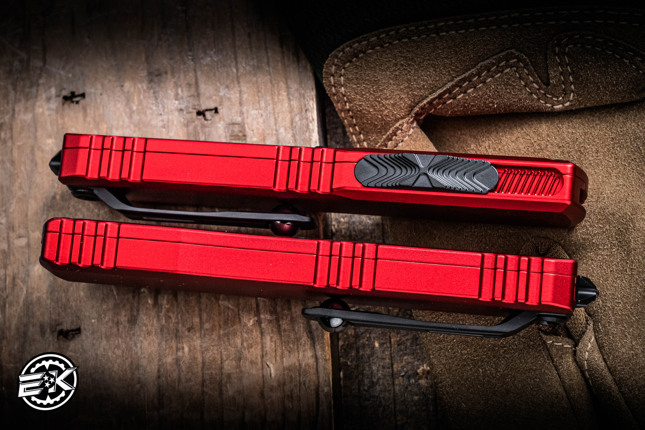 Microtech Ultratech Gen IV OTF Automatic Knife Red 3.5" M390 Stonewash ...