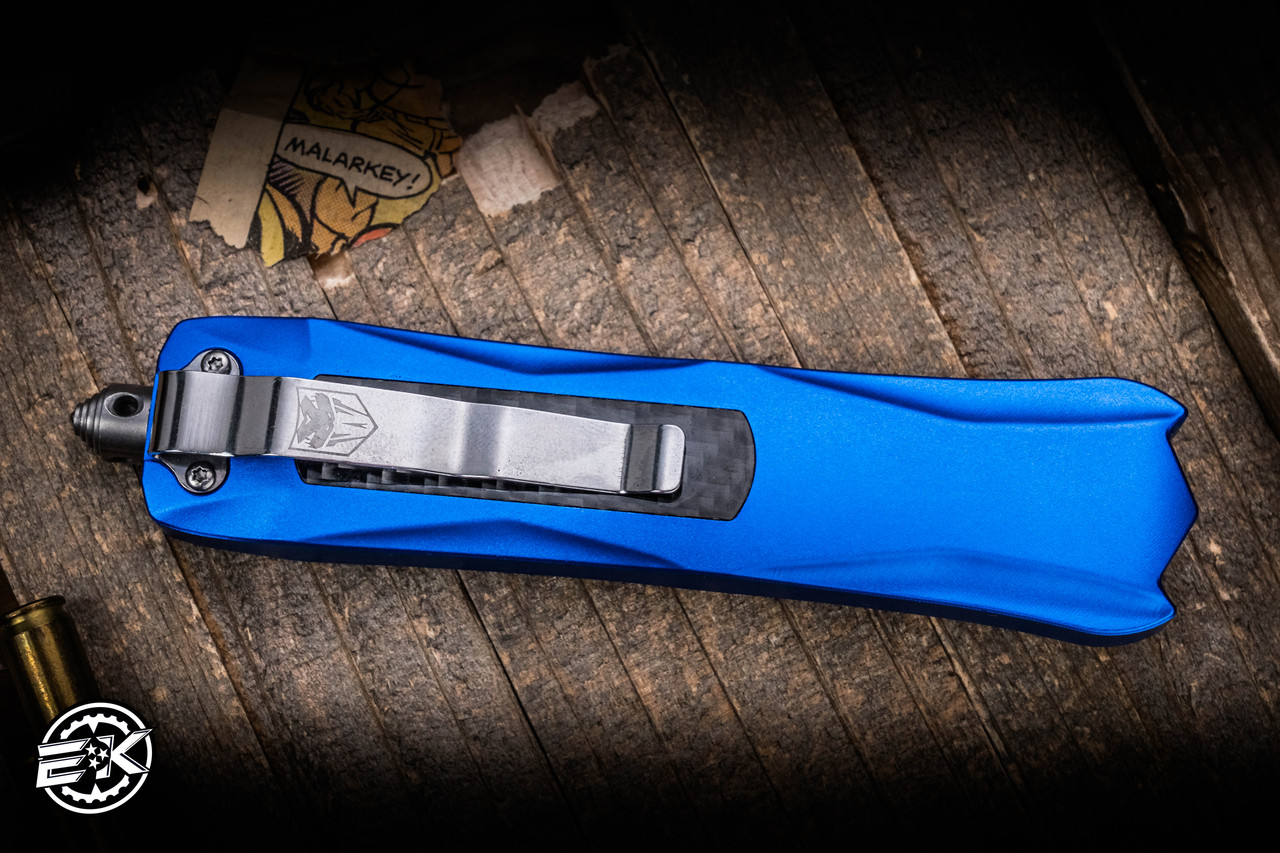 Preowned-Cobratec King Cobra OTF Blue CF Inlay 4" D2 Satin
